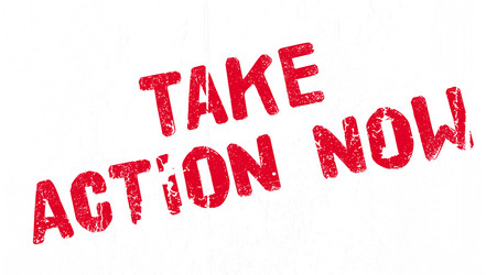 Take action now rubber stamp Royalty Free Vector Image