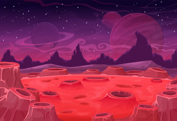 Space landscape with red Royalty Free Vector Image