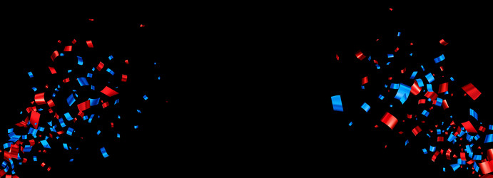 Blue cut out foil ribbon exploding confetti Vector Image