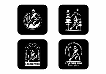 Trail run black line art Royalty Free Vector Image