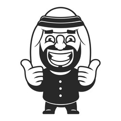 Arabic man in traditional muslim hat avatar Vector Image