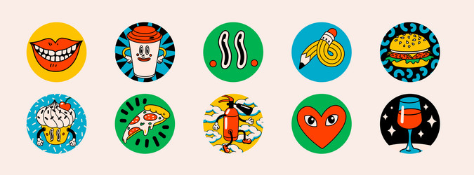 Cartoon abstract highlights covers Royalty Free Vector Image