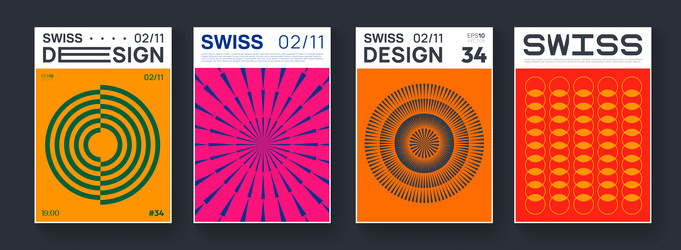Collection of swiss design posters meta modern Vector Image