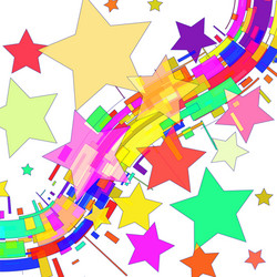 Colorful strip and stars Royalty Free Vector Image
