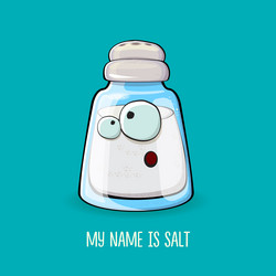 Cute cartoon salt shaker with smiling faces Vector Image