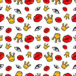 Seamless pattern with coronation attributes Vector Image