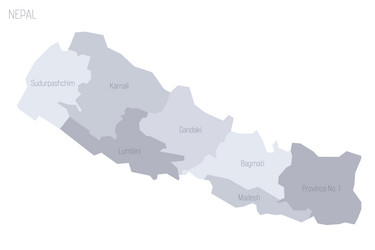 Nepal political map of administrative divisions Vector Image