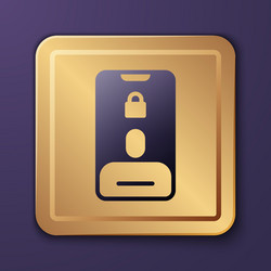 Purple incoming call on mobile phone icon isolated