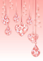 Pink diamonds pattern romantic jewelry Royalty Free Vector