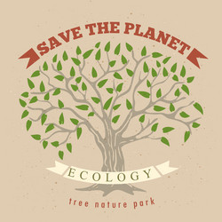 Tree emblem label template Royalty Free Vector Image