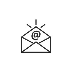 Email message icon in flat style mail document Vector Image