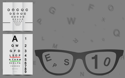 Eye test vision chart blurred effect Royalty Free Vector