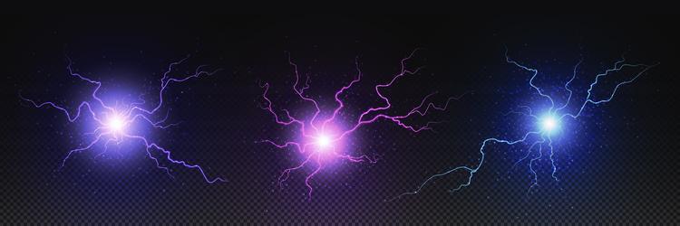 Realistic electric circle bolt lightning explosion