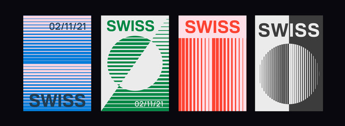 Collection of swiss design posters modern Vector Image