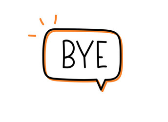 Goodbye inscription text in speech bubble Vector Image