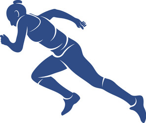 Female runner athletic logo design icon symbol Vector Image