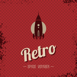 Retro space rocket template theme Royalty Free Vector Image