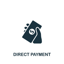 Direct payment icon monochrome simple Royalty Free Vector