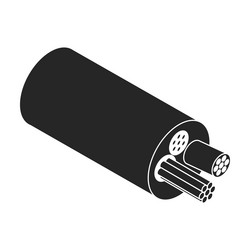 Fiber cable icon black logo isolated Royalty Free Vector