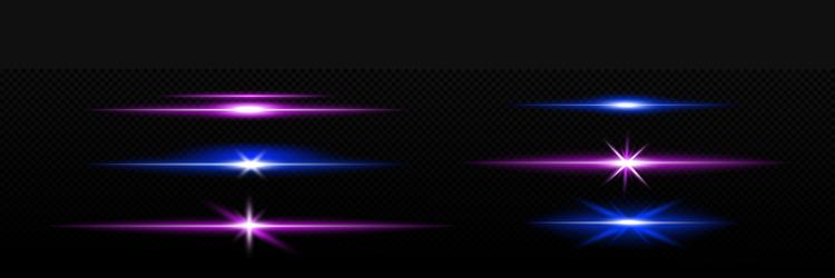 Neon light flash glowing line neon light beam Vector Image