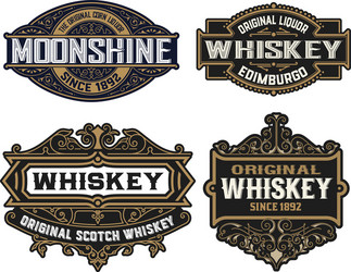 Set of 4 logos or badges for packing Royalty Free Vector