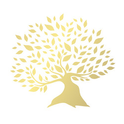 Golden tree symbol Royalty Free Vector Image - VectorStock