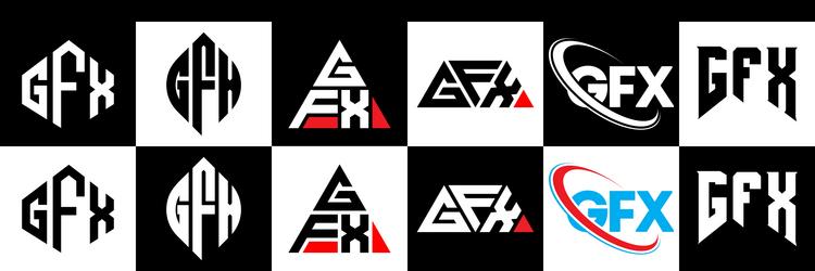 Gfx logo letter design Royalty Free Vector Image