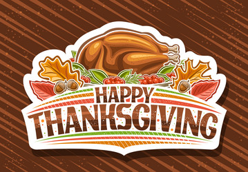 Thank you thanksgiving paper cut color font text Vector Image