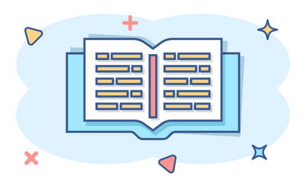 Cartoon open book icon in comic style text Vector Image