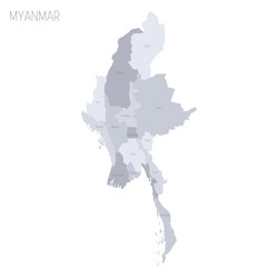Myanmar political map of administrative divisions Vector Image