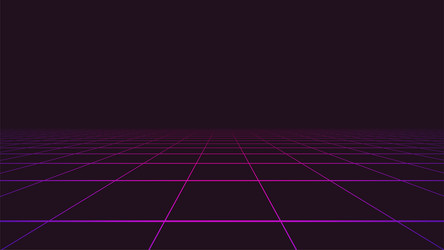 Synthwave background pink perspective grid Vector Image