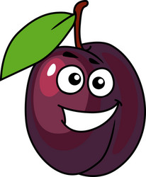 Plum fruit cartoon Royalty Free Vector Image - VectorStock