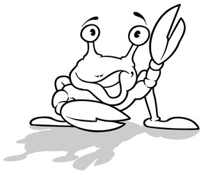Drawing of a large crab from front view Royalty Free Vector