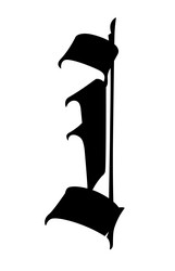 Letter i in the gothic style alphabet symbol Vector Image
