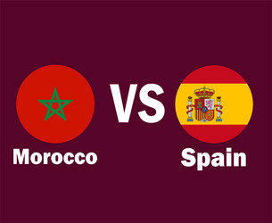 Morocco vs spain map with names symbol design Vector Image