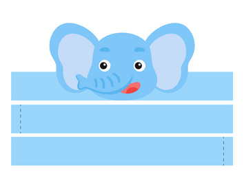 Printable elephant paper crown party headband die Vector Image