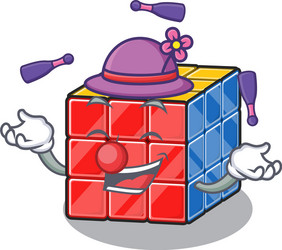 Cute sneaky rubic cube cartoon character Vector Image