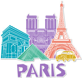 Symbols of paris Royalty Free Vector Image - VectorStock