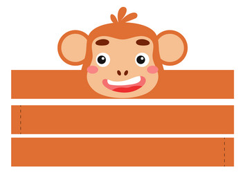 Printable elephant paper crown party headband die Vector Image