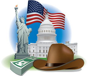 Usa american landmarks Royalty Free Vector Image