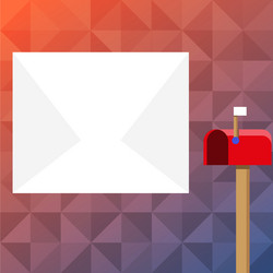 Blank big white envelope beside red mailbox Vector Image