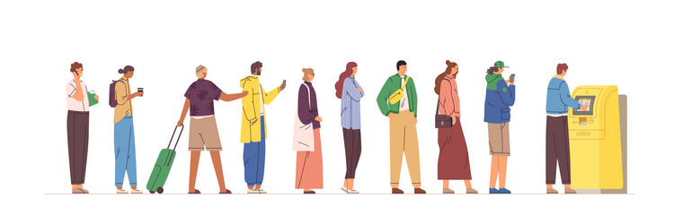 Crowd of Cartoon People Standing in Line Vector Images (over 470)