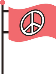 Peace symbol in flag block style icon Royalty Free Vector