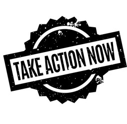 Take action now rubber stamp Royalty Free Vector Image
