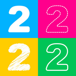 Number 2 sign design template elements Royalty Free Vector