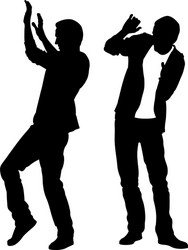 Cowering In Fear Silhouette