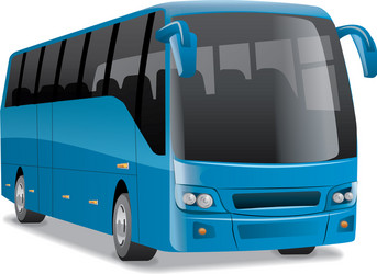 Blue and white bus Royalty Free Vector Image - VectorStock