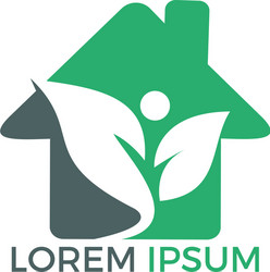 Green home energy protection logo design Vector Image