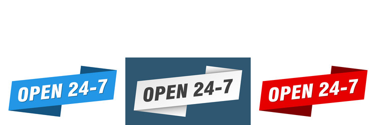 Open 24 7 sticker label Royalty Free Vector Image