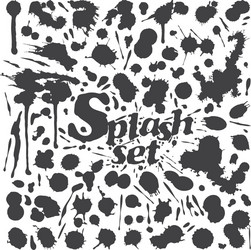 Black round dripping ink melt drip circle logo Vector Image